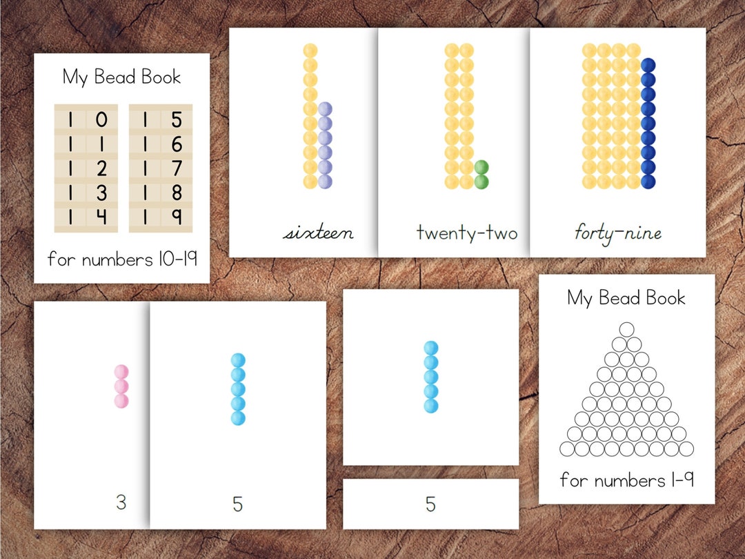 Montessori Coloured Beads 3-part Cards and Booklet Pack for 1-99 - Etsy