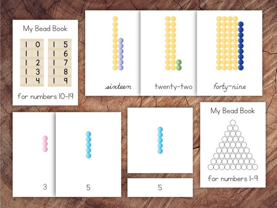 Montessori Coloured Beads 3-part Cards and Booklet Pack for - Etsy ...