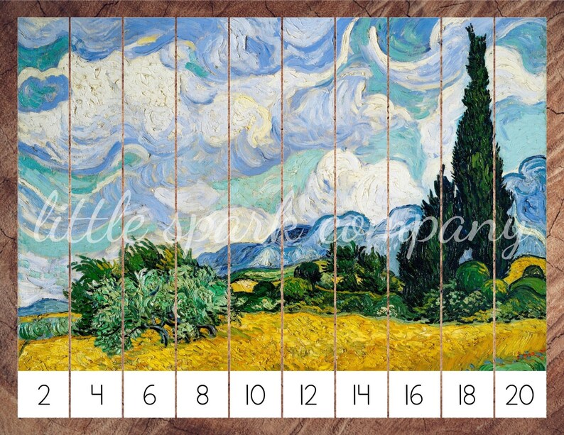 Skip Counting With Van Gogh, Preschool Skip Counting Puzzles - Etsy