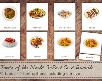 World Continents 3 Part Card Bundle - Etsy