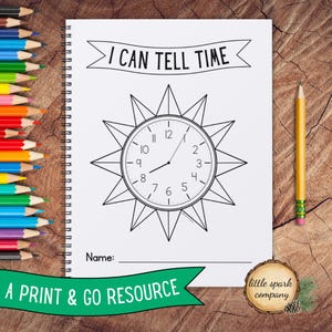 Telling Time to the Nearest 5 Minutes Workbook DIGITAL DOWNLOAD - Etsy