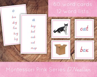 Montessori Pink Series Language Cards Learn to Read CVC | Etsy