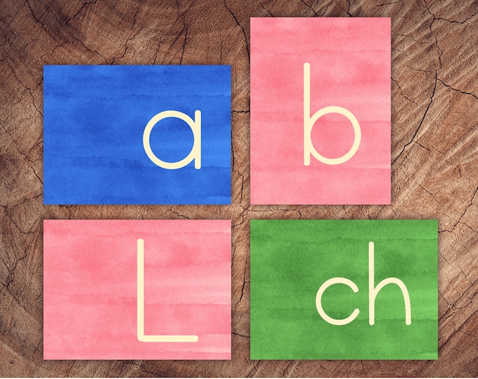 Montessori Pink, Blue & Green Series Sandpaper Letter Tracing Print ...