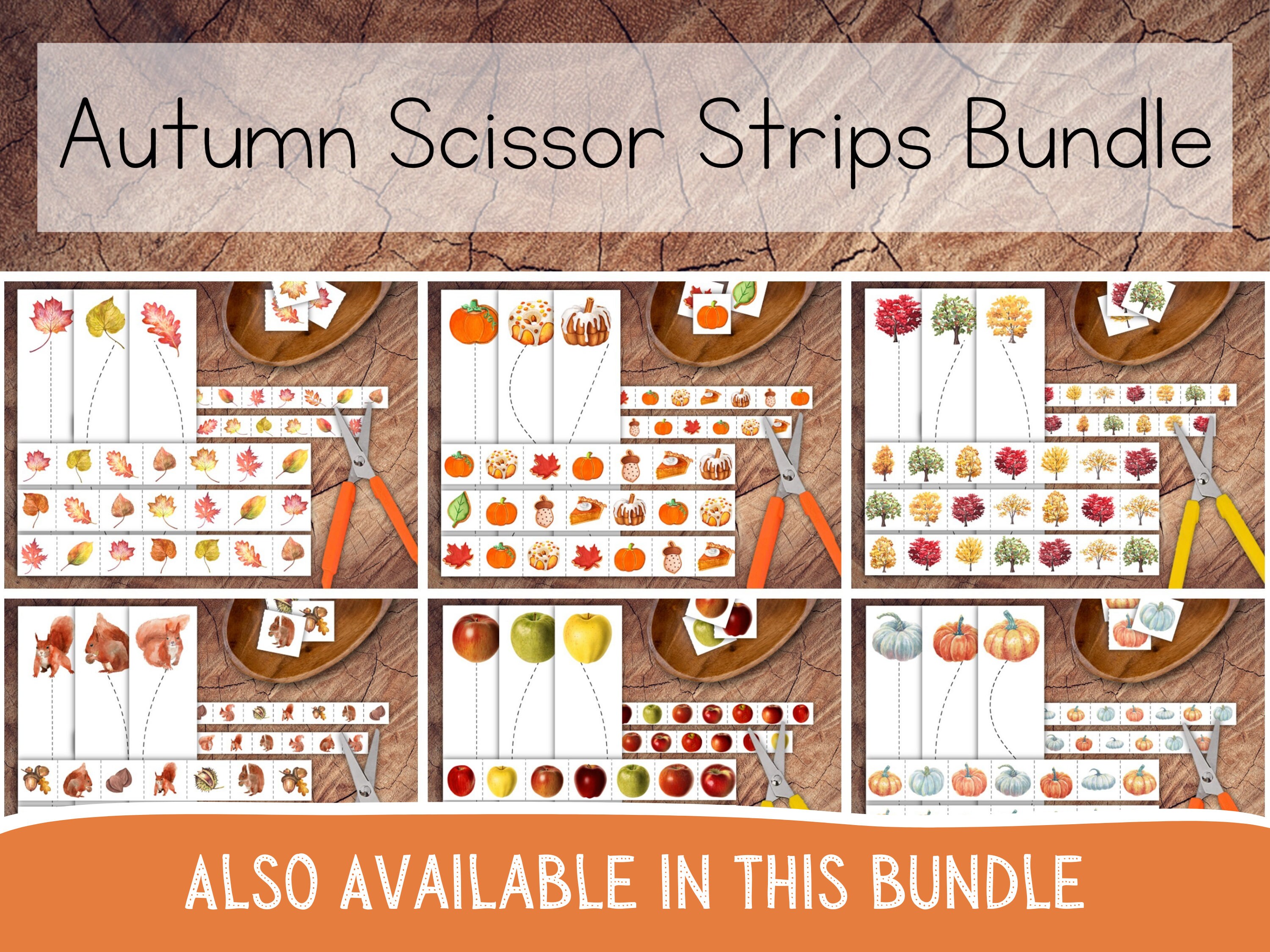 Fall Treats Scissor Strips Set, Preschool Scissor Practice - Etsy