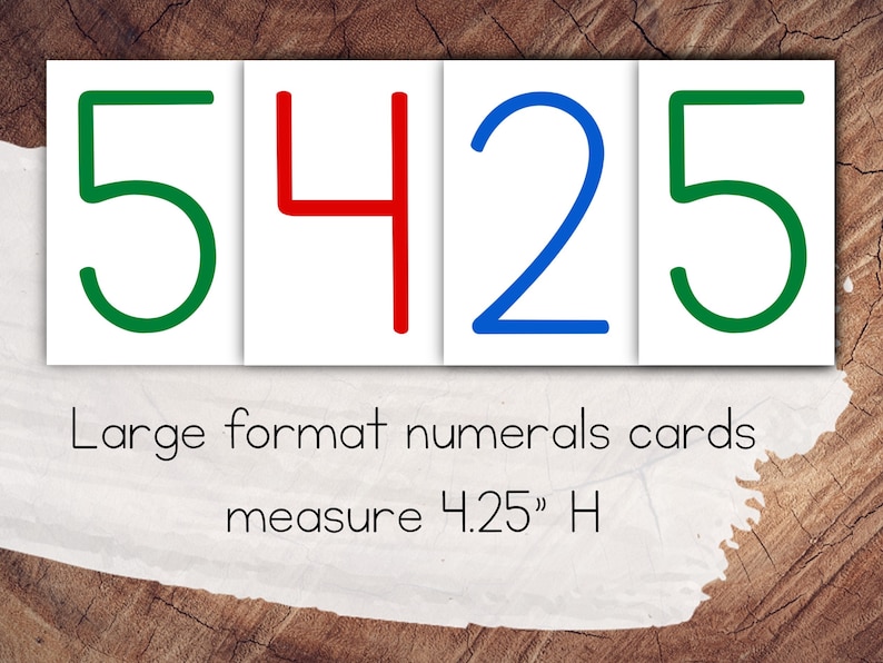 Montessori Large Number Cards, Printable Math Resource - Etsy