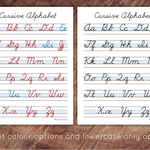 Cursive Handwriting Poster Set Montessori Cursive - Etsy