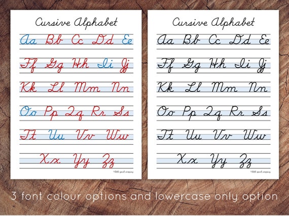 Cursive Letters Alphabet Chart
