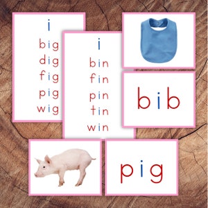 Montessori Pink Series Language Cards, Learn to Read CVC Words - Etsy