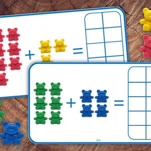 Teddy Bear Addition Cards for Sums 1-10, Preschool Addition, Preschool ...