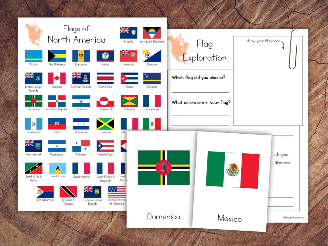 North American Flags Pack With Extension - Etsy