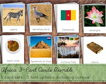 Africa 3 Part Cards - Etsy