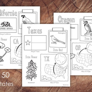US States Research Pack , Homeschool Geography - Etsy