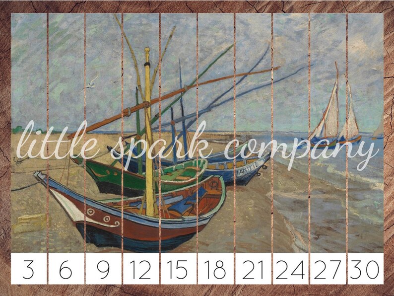 Skip Counting With Van Gogh Preschool Skip Counting Puzzles | Etsy