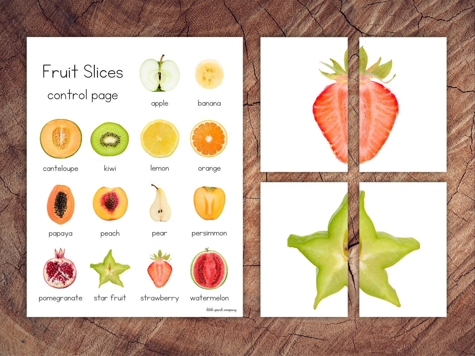 Fruit Slices Symmetry Puzzles Matching Cards Toddler - Etsy