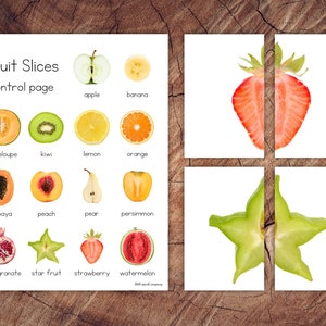 Fruit Slices Symmetry Puzzles, Matching Cards, Toddler Preschool ...