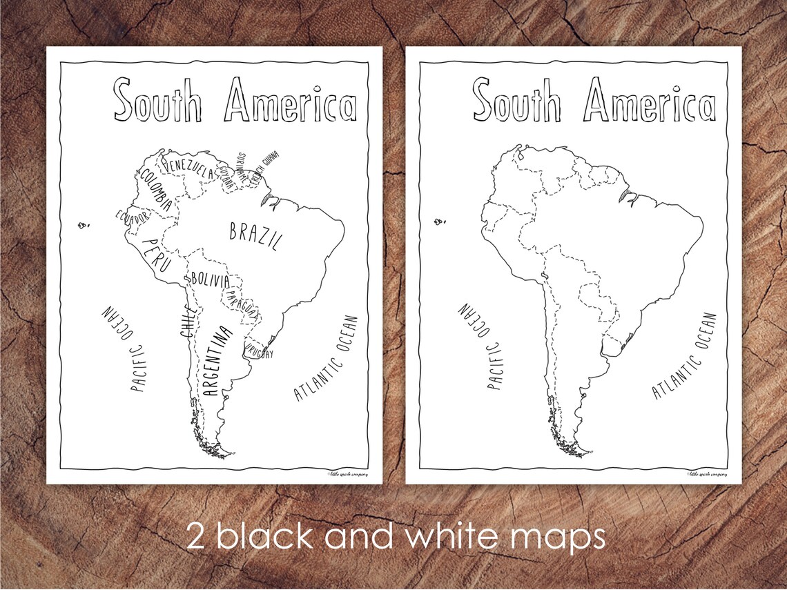 South America Montessori Puzzle Map Control Sheets DIGITAL - Etsy