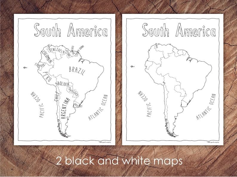 South America Montessori Puzzle Map Control Sheets - DIGITAL DOWNLOAD ...