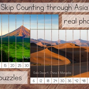 Skip Counting Through Asia, Preschool Skip Counting Puzzles - Etsy