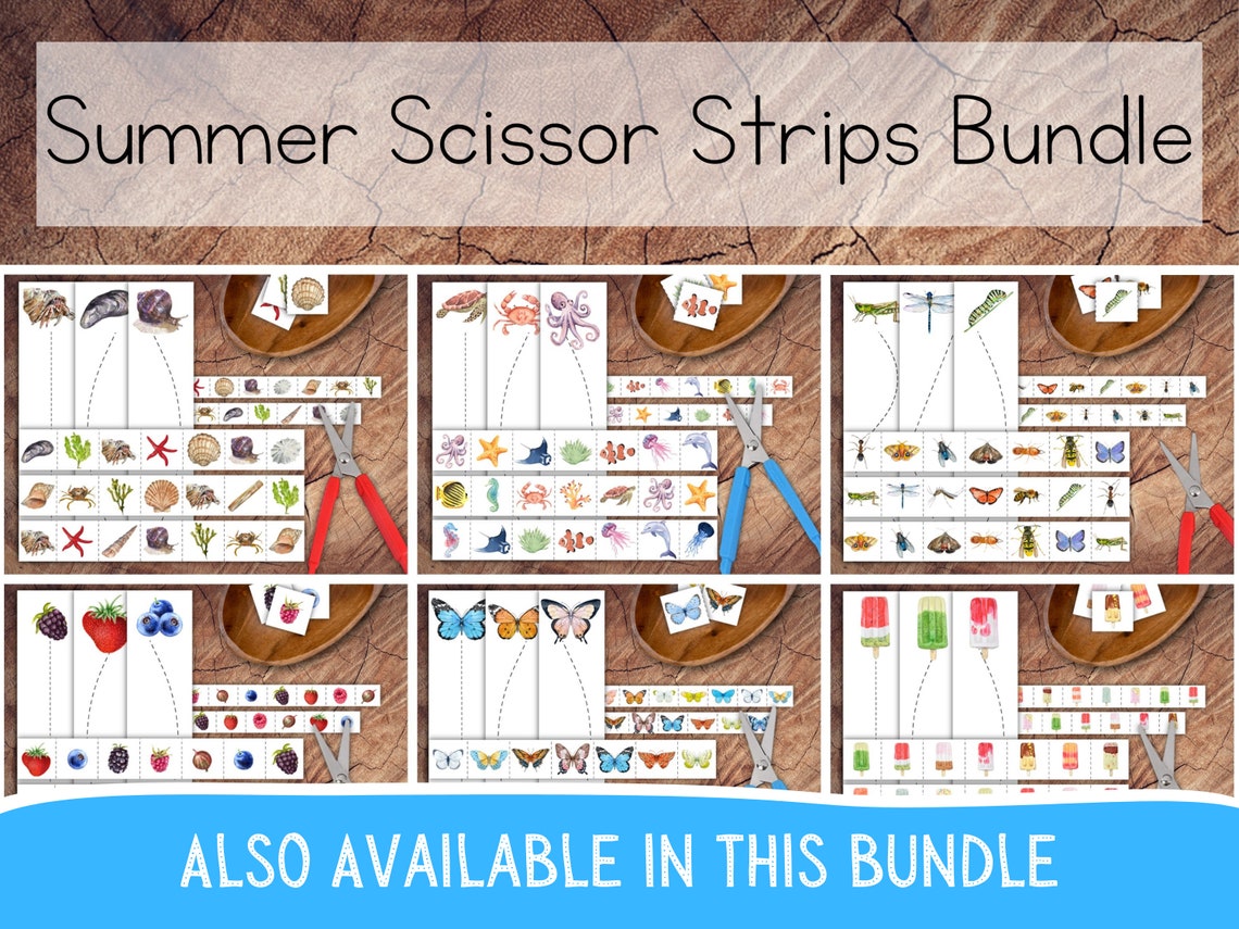 Insects Scissor Strips Set Preschool Scissor Practice - Etsy