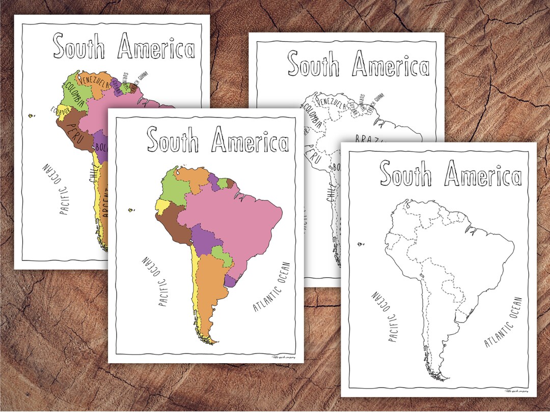 South America Montessori Puzzle Map Control Sheets - DIGITAL DOWNLOAD ...