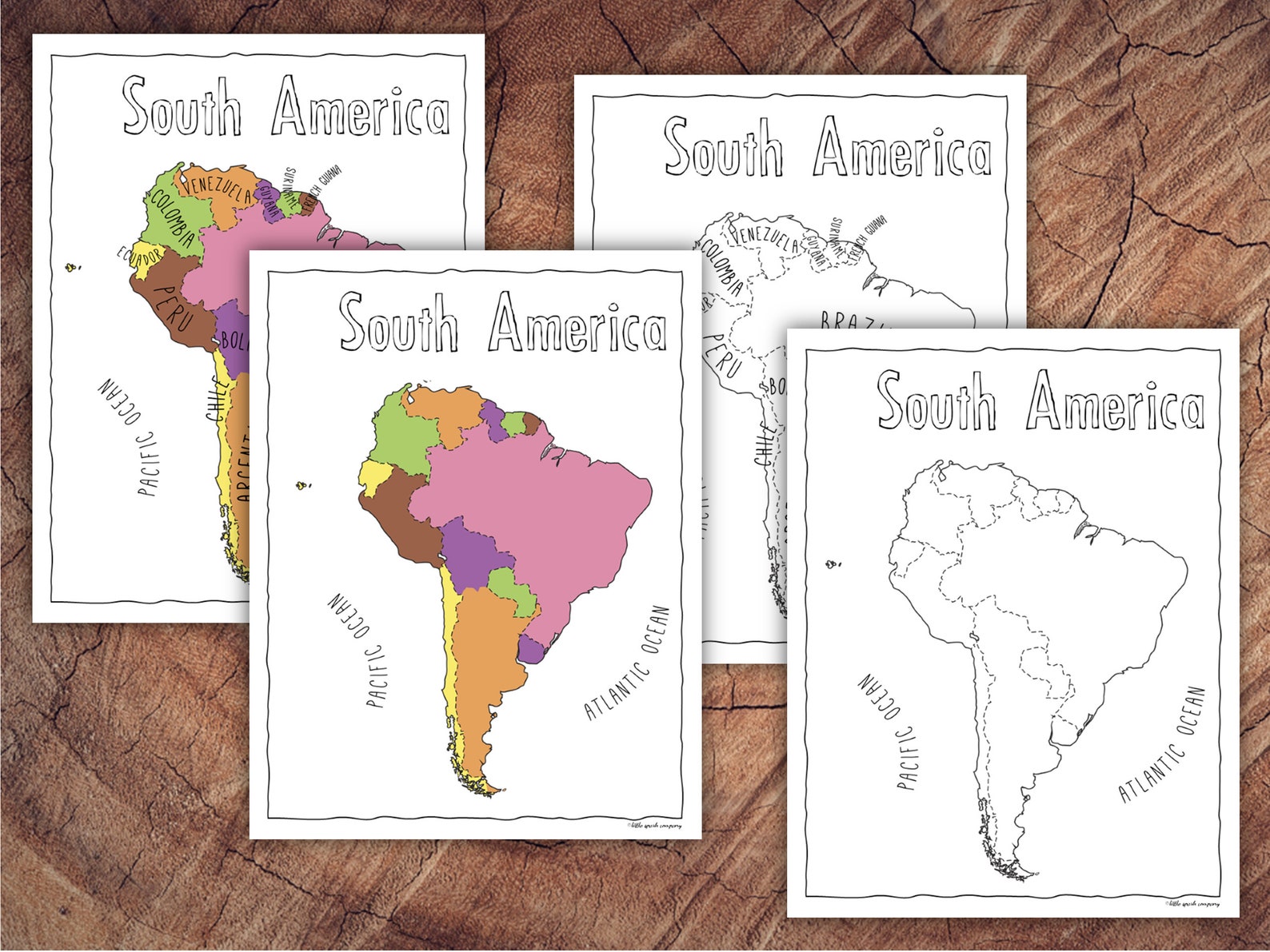South America Montessori Puzzle Map Control Sheets DIGITAL | Etsy