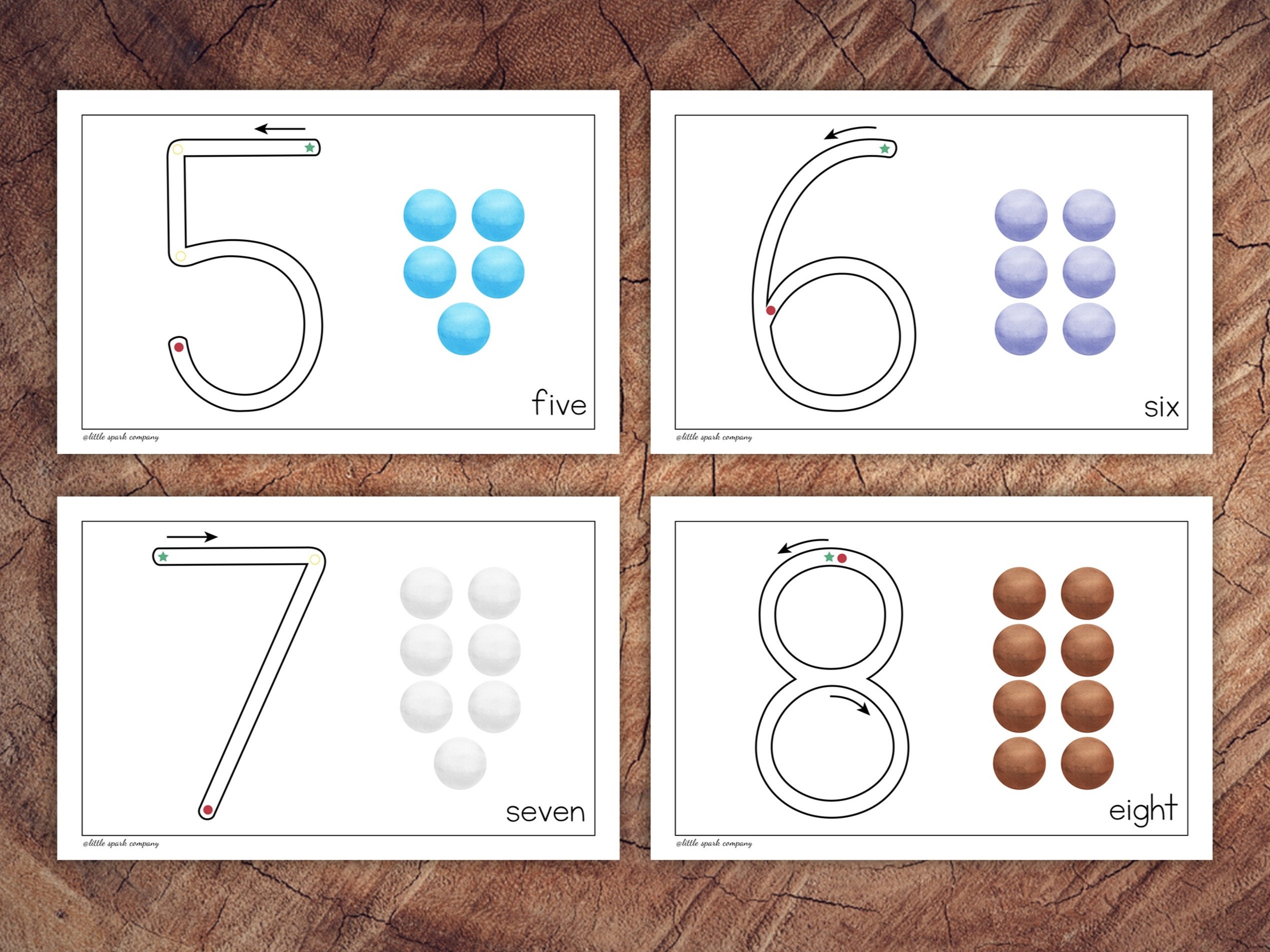 Number Printing Primer Cards, Learn to Print, Preschool Letter ...