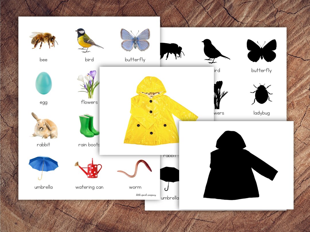 Spring Picture Matching Cards, Silhouette Matching, Toddler Preschool ...