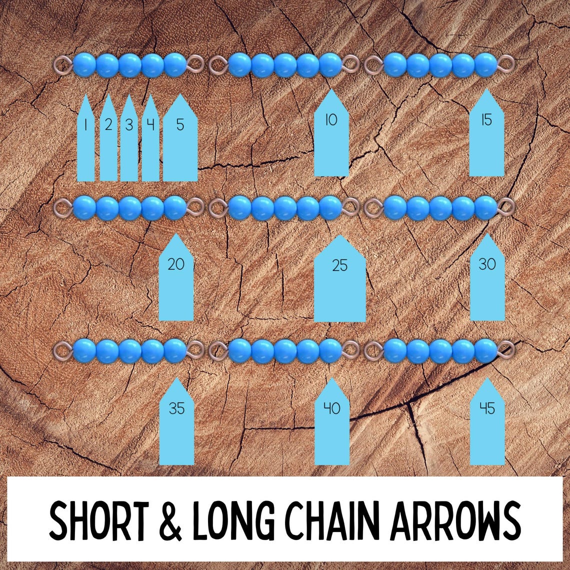Printable Montessori Skip Counting Arrows for Short and Long Bead ...