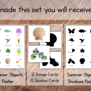 Summer Picture Matching Cards, Silhouette Matching, Toddler Preschool ...