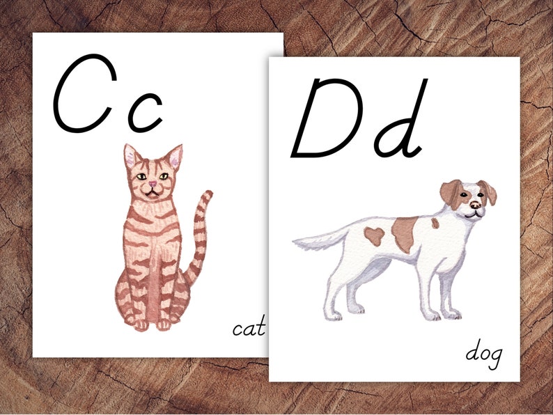 Animals of the World Alphabet Posters D'nealian-style - Etsy
