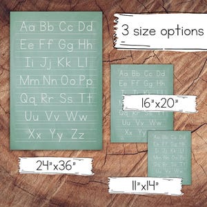 Chalkboard Inspired Alphabet Number Poster Set, Print and Cursive ...