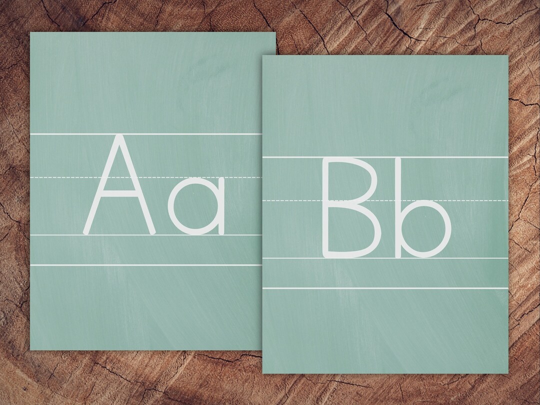 Chalkboard Inspired Alphabet Poster Set, Print Version With Guide Lines ...