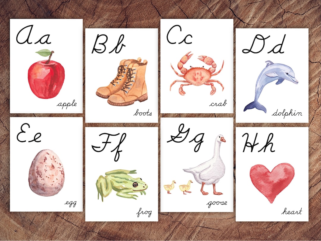 Alphabet Cards, Cursive - Etsy
