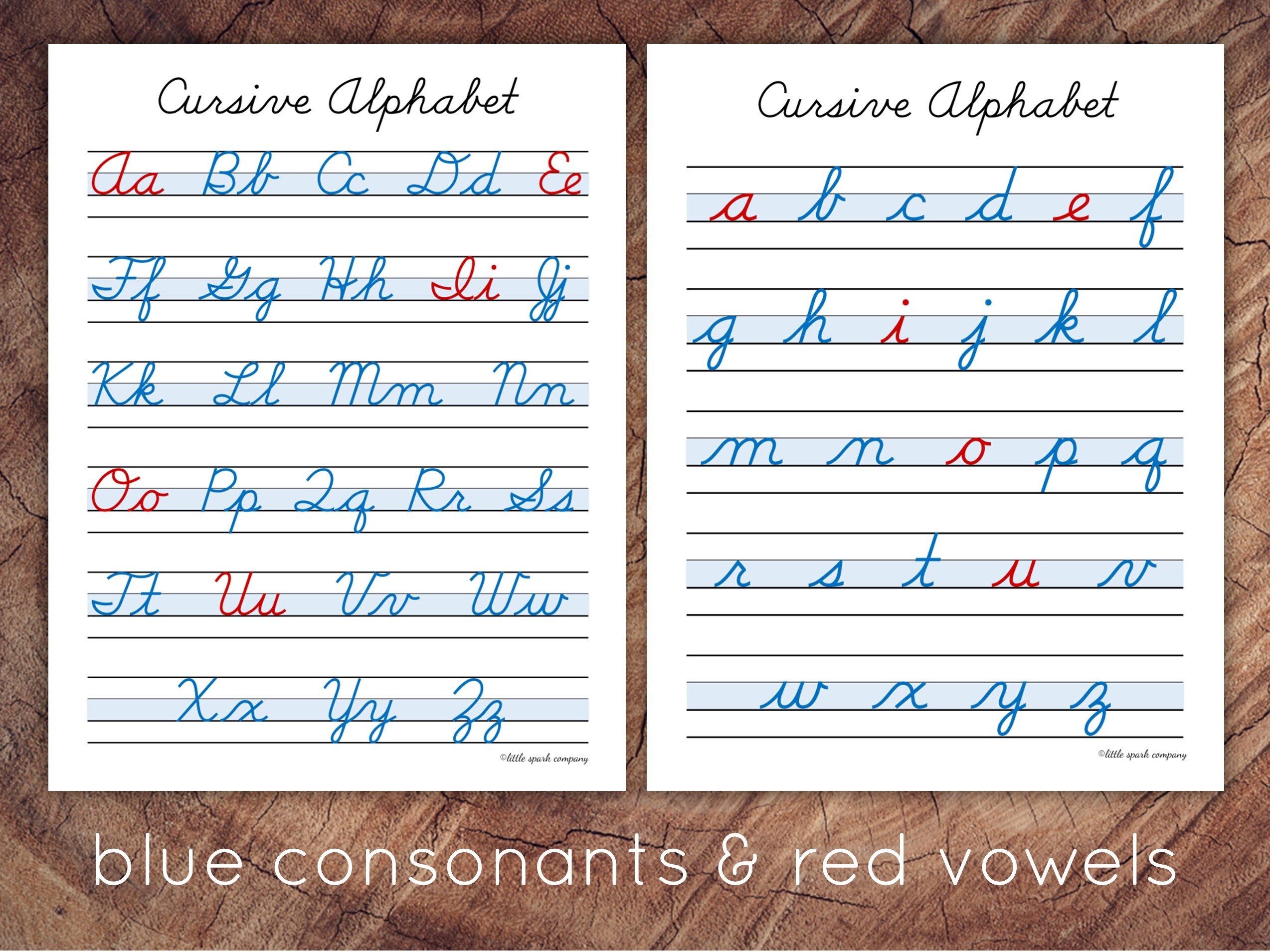 Cursive Handwriting Poster Set Montessori Cursive | Etsy Canada