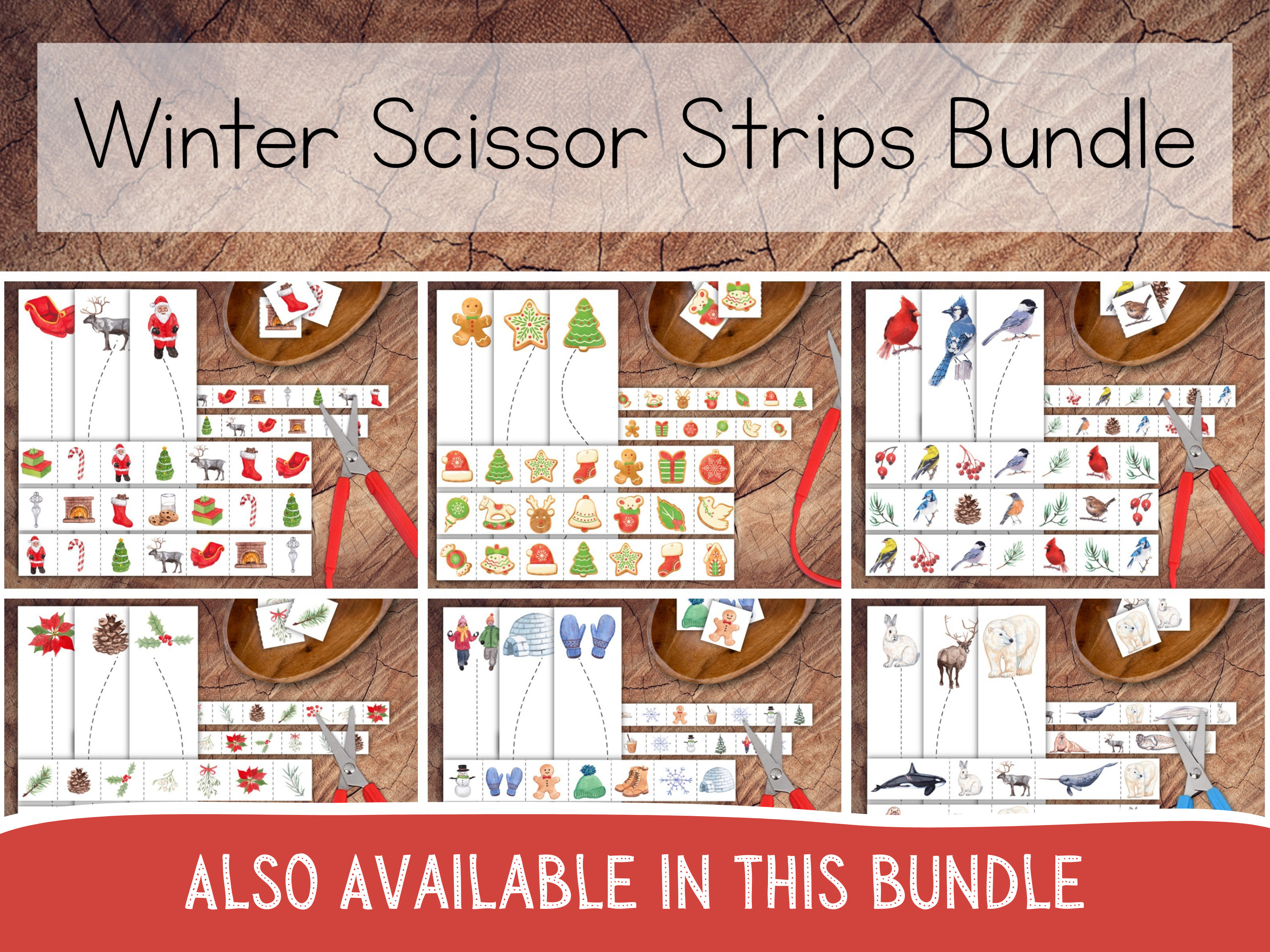 Winter Wonderland Scissor Strips Set, Preschool Scissor Practice - Etsy