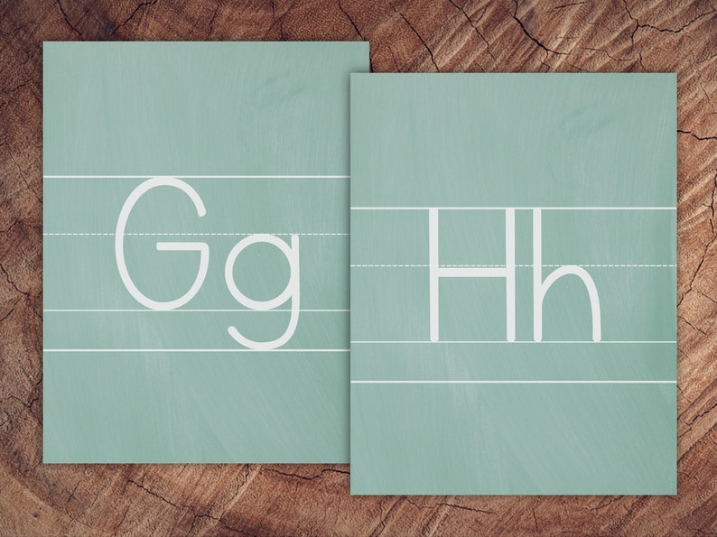 Chalkboard Inspired Alphabet Poster Set Print Version With | Etsy