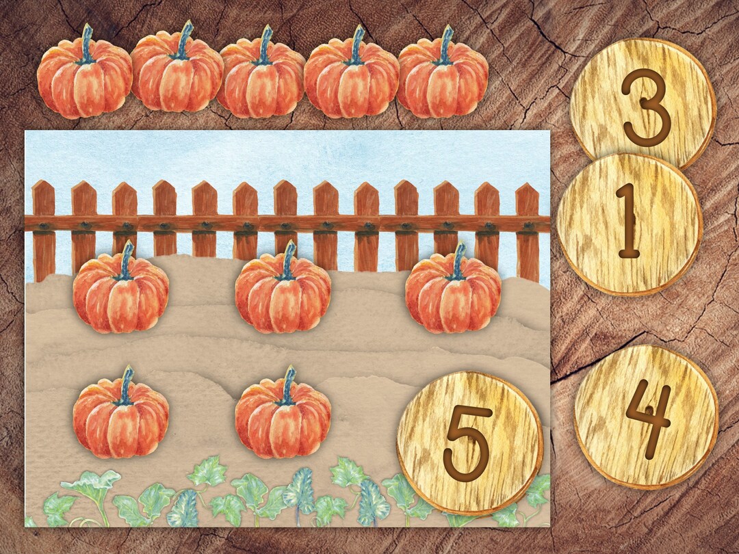 Pumpkin Patch Counting Mat - Etsy