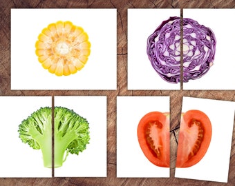 Fruit Slices Symmetry Puzzles Matching Cards Toddler | Etsy