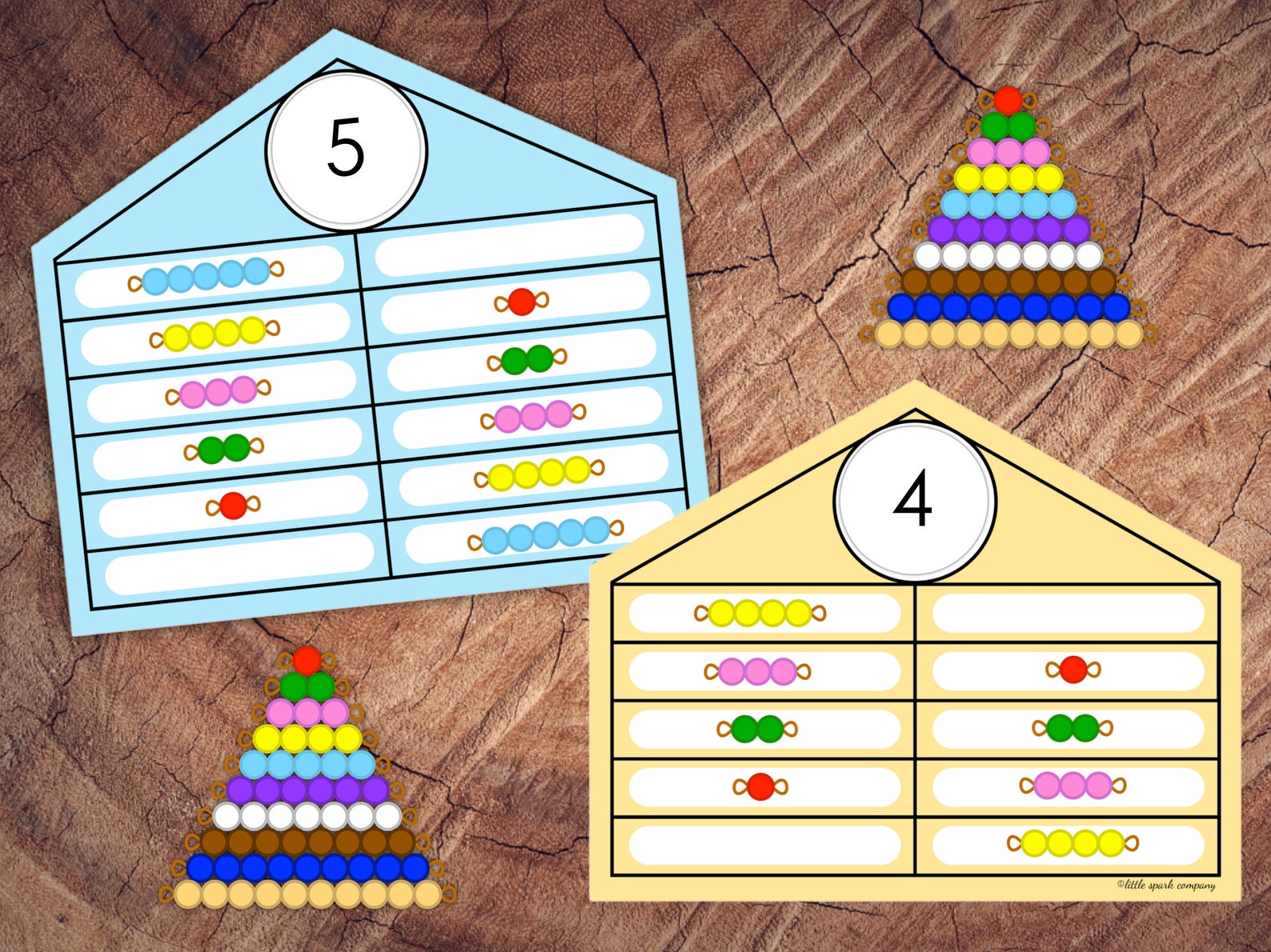 Montessori Bead Houses Preschool Math Activity | Etsy