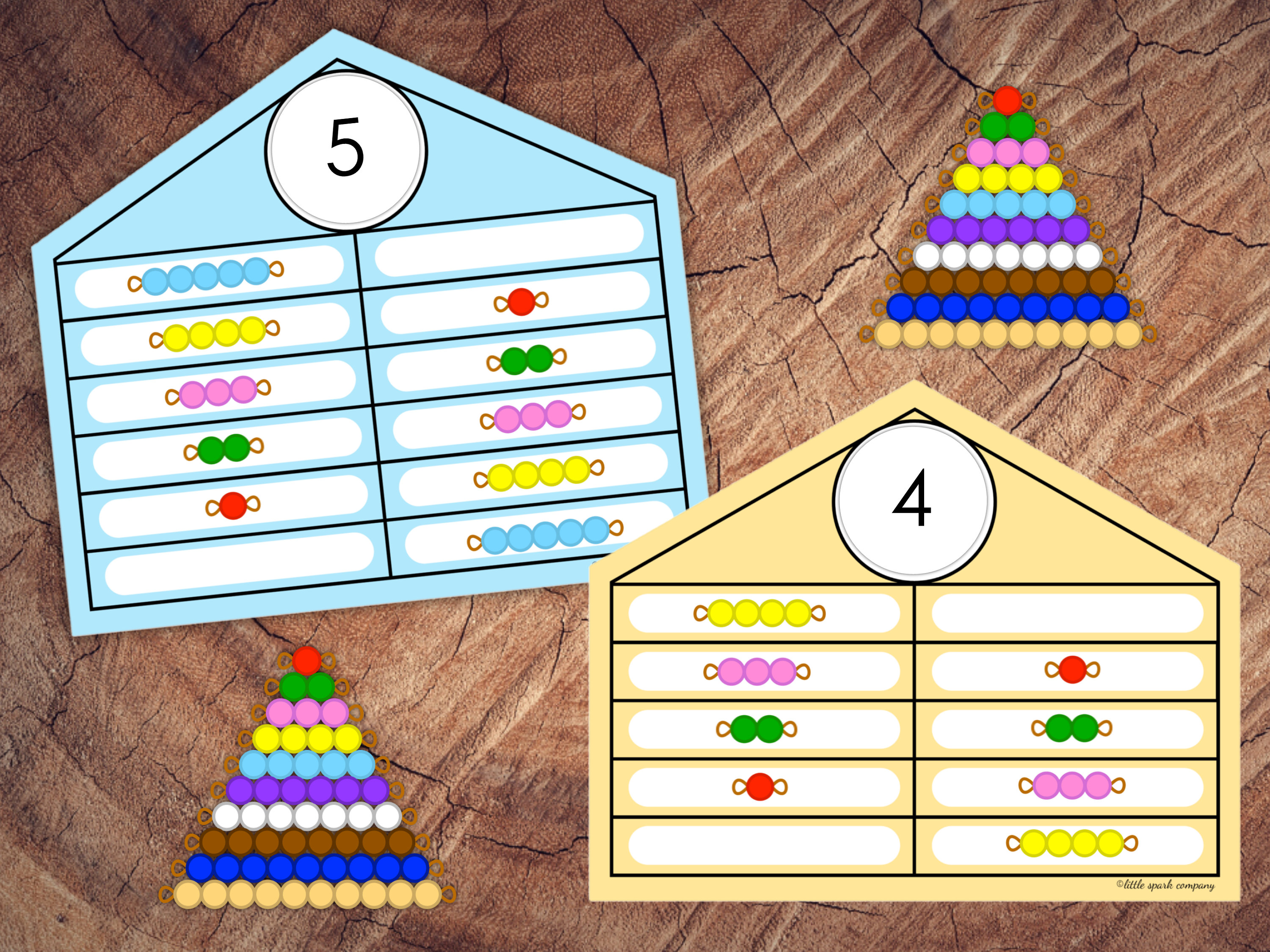 Montessori Bead Houses Preschool Math Activity | Etsy Canada