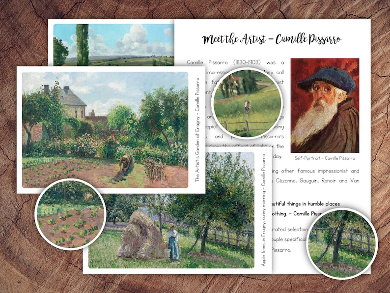 Camille Pissarro Art Card Set, Preschool Art Appreciation - Etsy