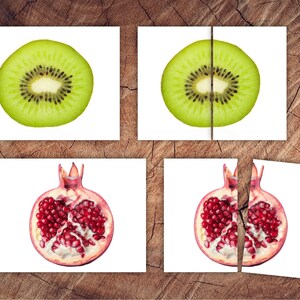 Fruit Slices Symmetry Puzzles, Matching Cards, Toddler Preschool ...