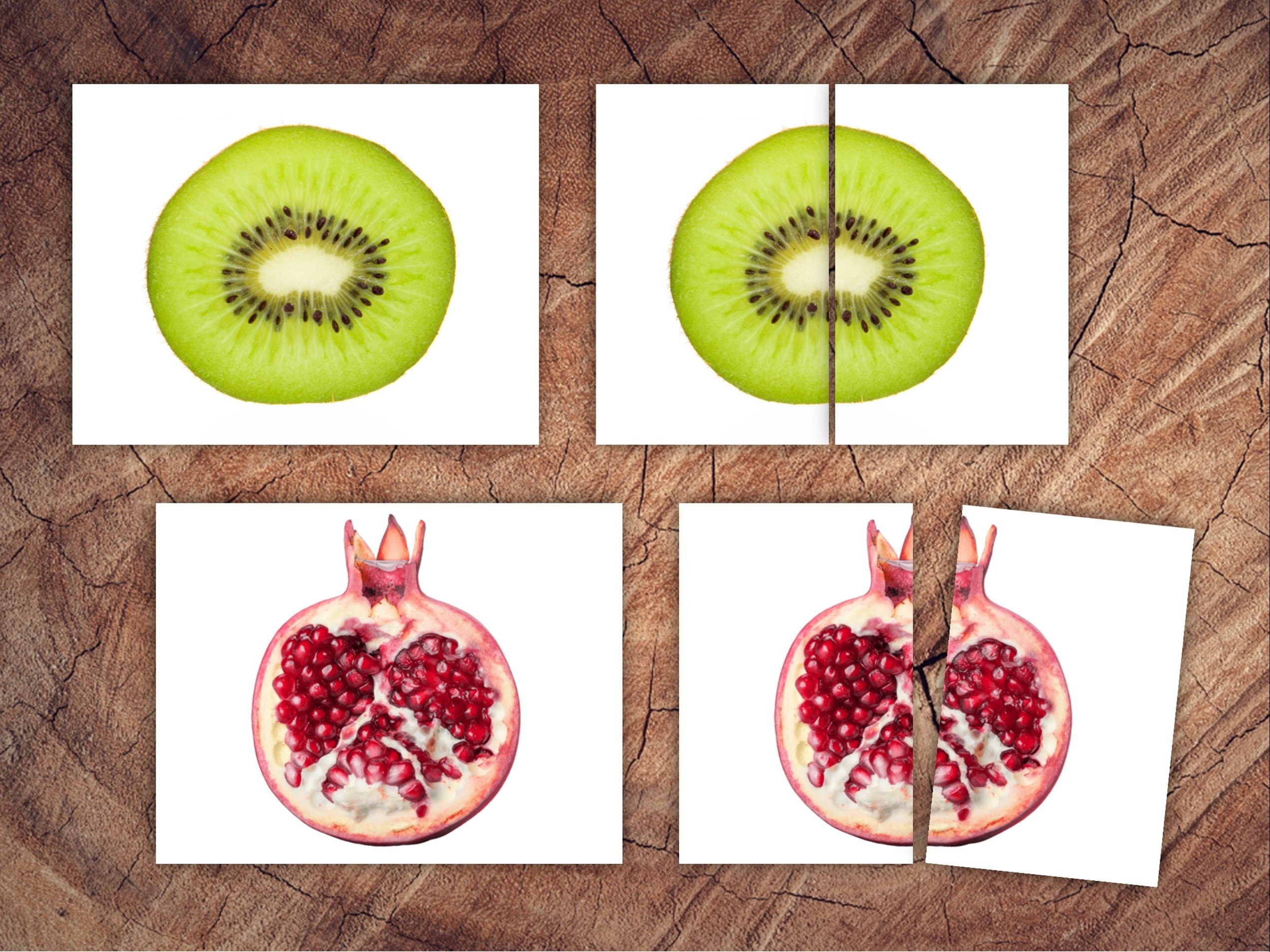 Fruit Slices Symmetry Puzzles Matching Cards Toddler - Etsy