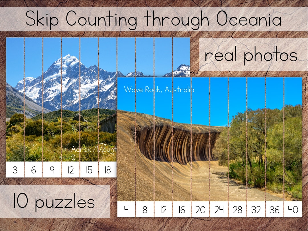 Skip Counting Through Oceania, Preschool Skip Counting Puzzles - Etsy