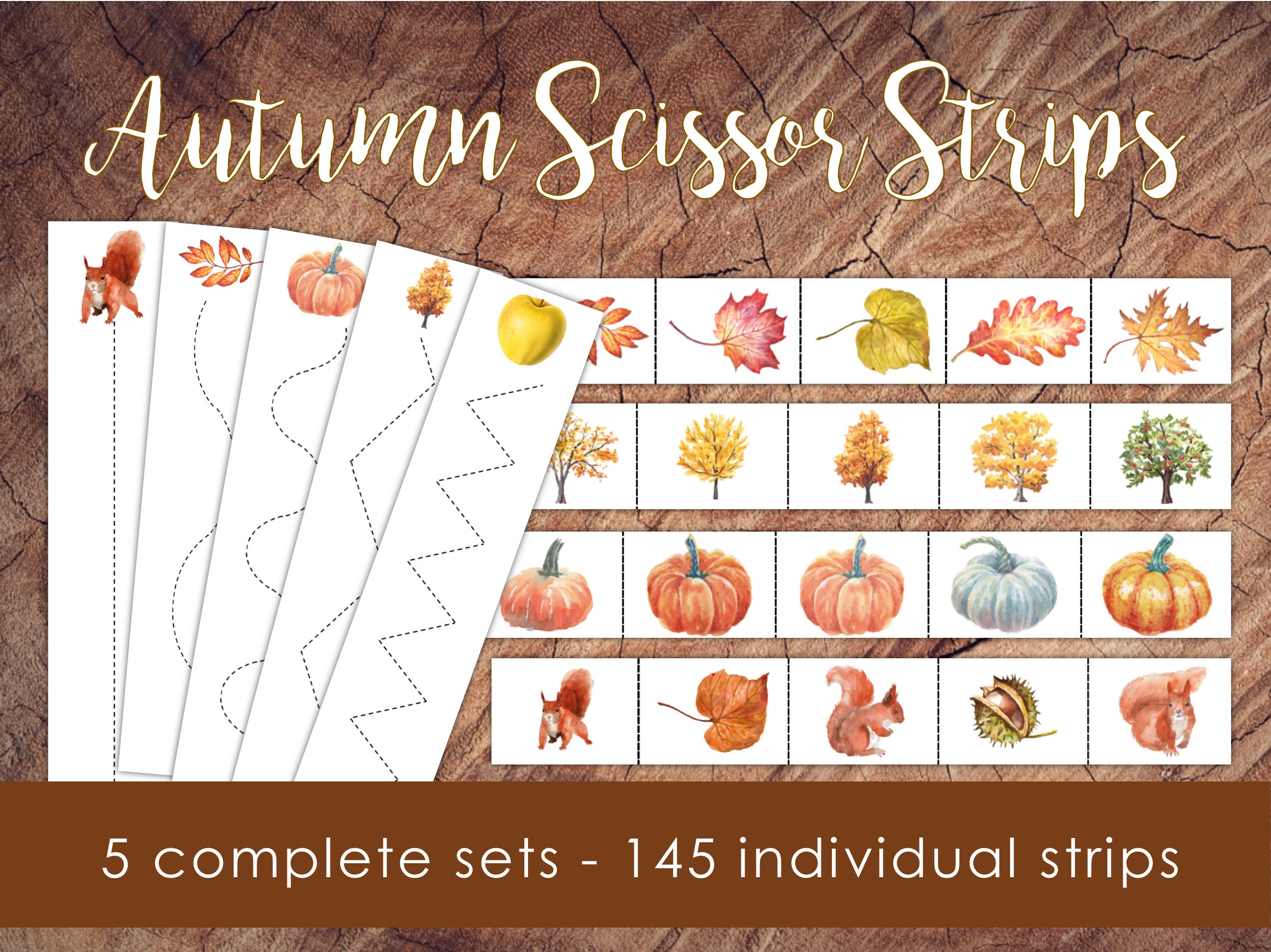 Autumn Scissor Strips Bundle Cutting Strips Preschool | Etsy