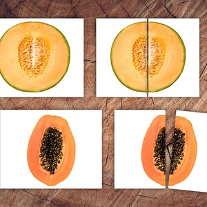 Fruit Slices Symmetry Puzzles, Matching Cards, Toddler Preschool ...