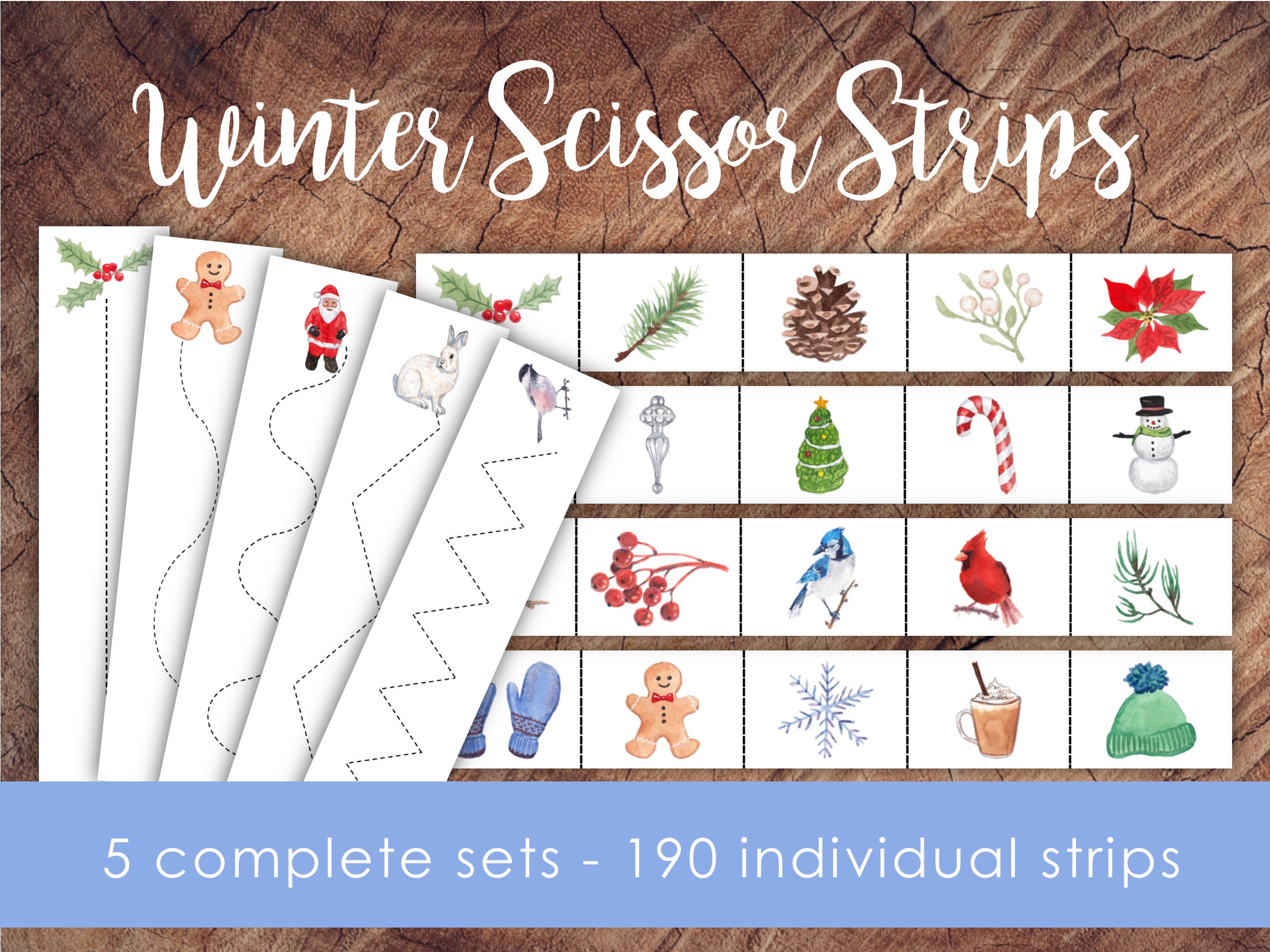 Winter Scissor Strips Bundle Cutting Strips Preschool | Etsy