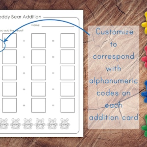 Teddy Bear Addition Cards for Sums 1-10, Preschool Addition, Preschool ...
