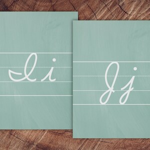 Chalkboard Inspired Alphabet Poster Set, Cursive Version With Guide ...