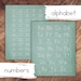 Chalkboard Inspired Alphabet Number Poster Set, Print and Cursive ...